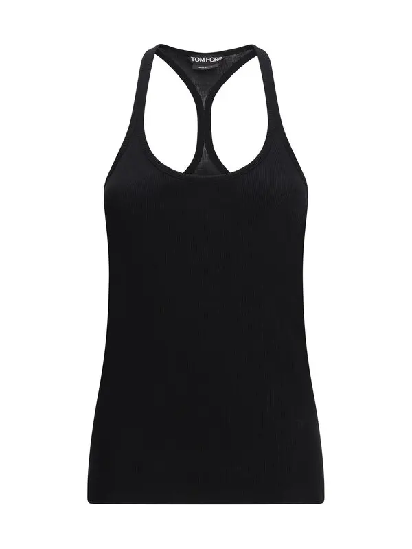 TOM FORD Silk-blend Ribbed Jersey Tank Top - Black