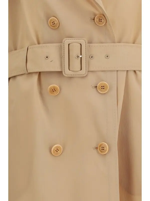 ERMANO SCERVINO Ermanno Scervino Double-breasted Georgette Trench Bonded With Silk Chiffon