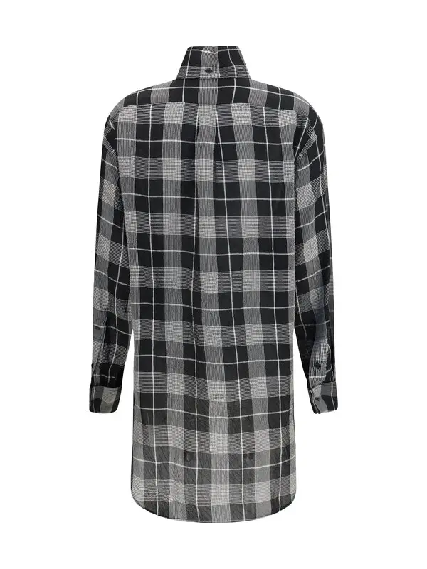 Phoebe Philo Custom Tux Shirt In Ombré Check Viscose