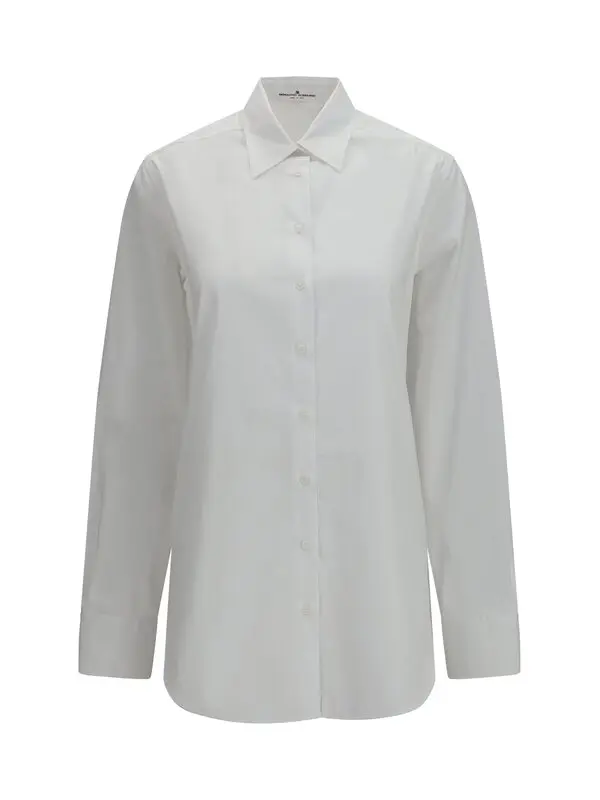 ERMANO SCERVINO Ermanno Scervino Cotton Shirt With Classic Collar And Lace-up Detail