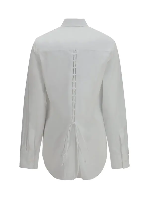 ERMANO SCERVINO Ermanno Scervino Cotton Shirt With Classic Collar And Lace-up Detail