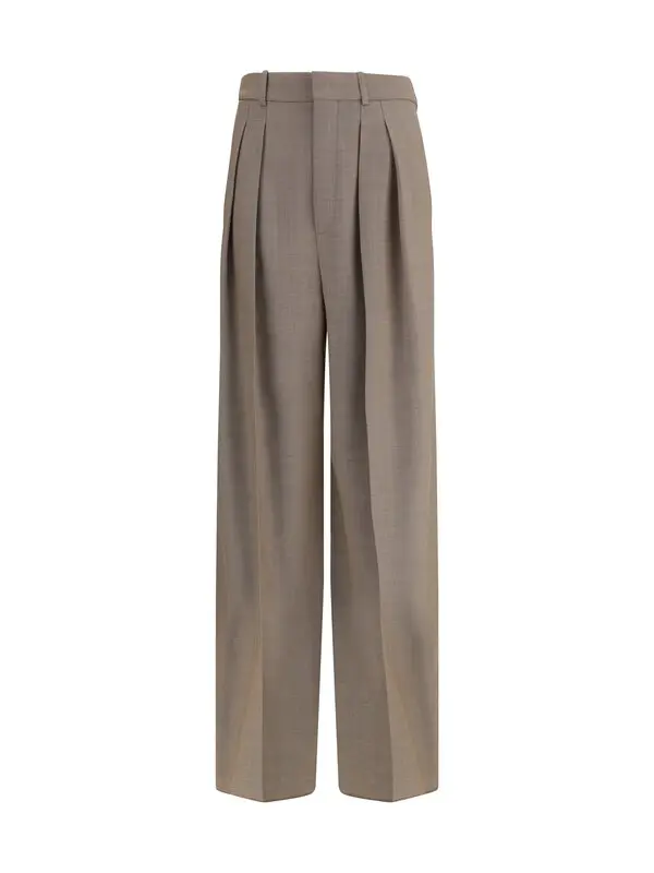 Saint Laurent Wide Leg Pants - Cream