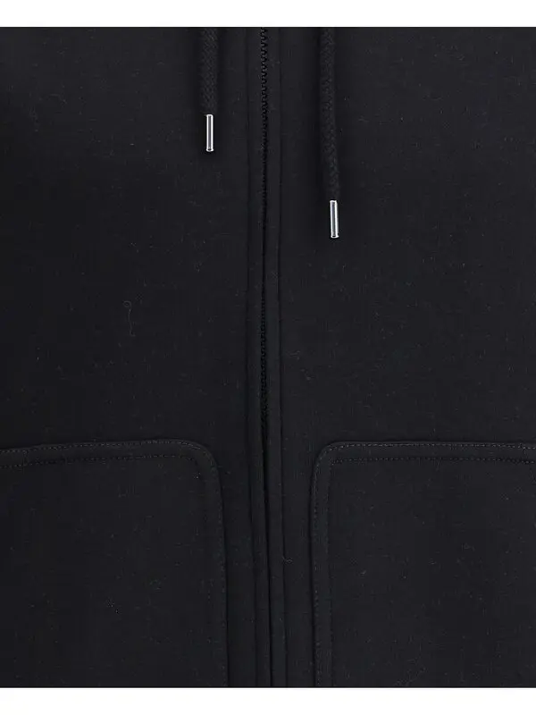 Brunello Cucinelli Full Zip Hoodie With Drawstring Hood - Black
