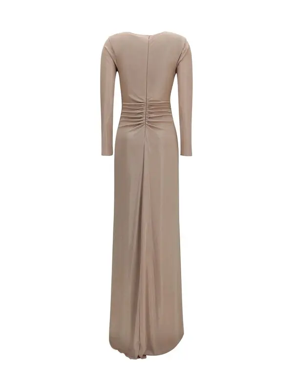 NISSA Long Chiffon Dress With Crystal Embellishment