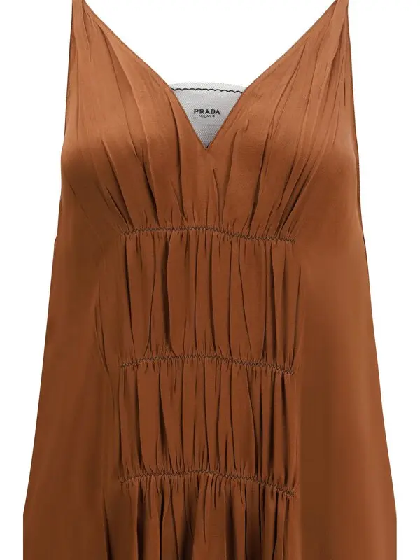 Prada V-neck Long Dress