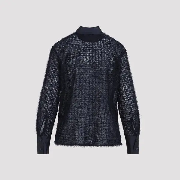 Peserico Fil Coupé Textured Shirt With Satin Details - Blue