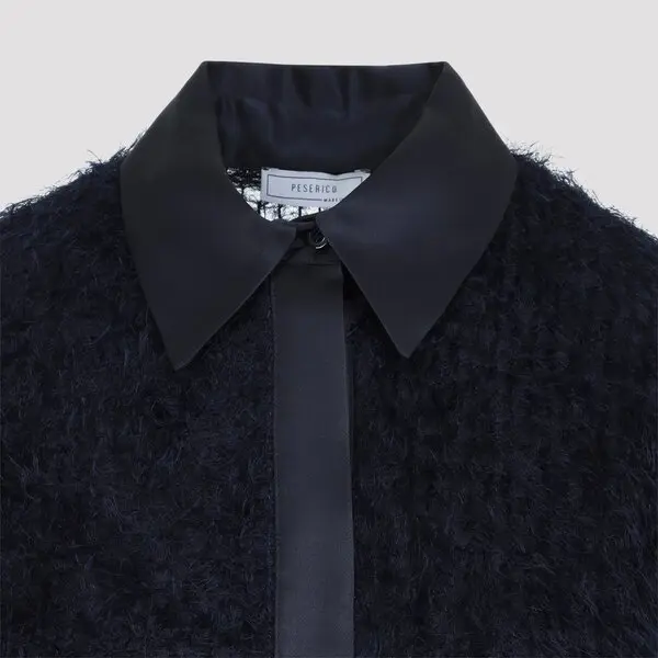 Peserico Fil Coupé Textured Shirt With Satin Details - Blue