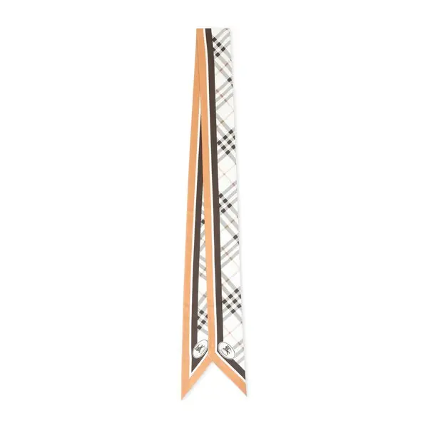 Burberry Check Silk Foulard - White