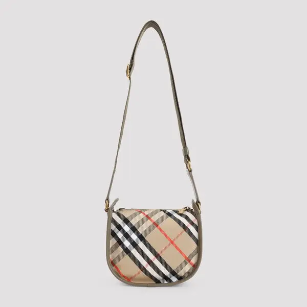 Burberry Clip Messenger Bag In Check Canvas And Leather - Multicolor