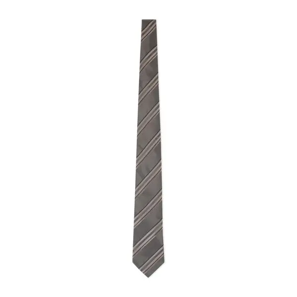 Brunello Cucinelli Striped Neck Tie - Brown