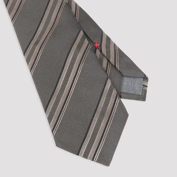Brunello Cucinelli Striped Neck Tie - Brown