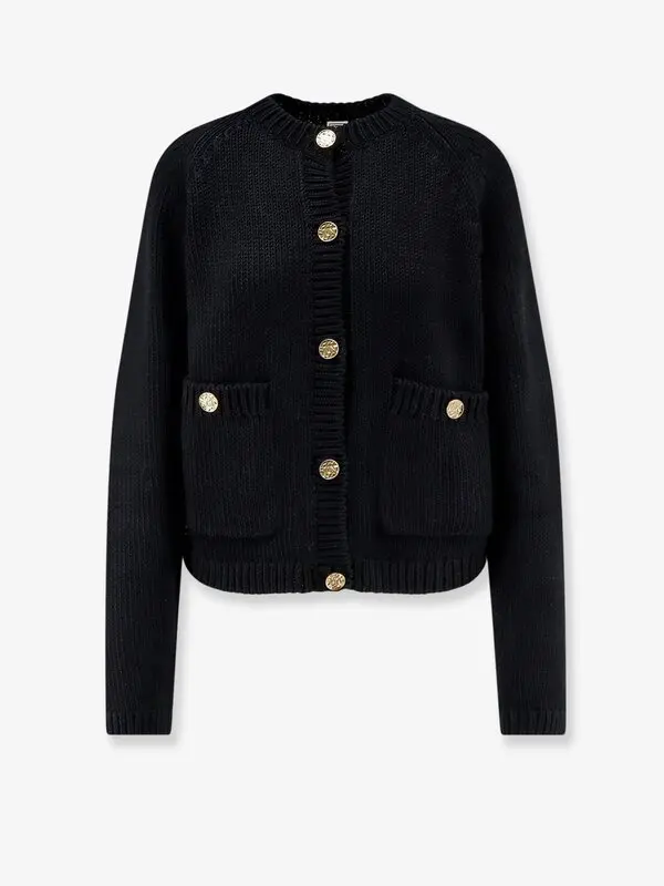 TOTEME Organic Cotton Cardigan - Black
