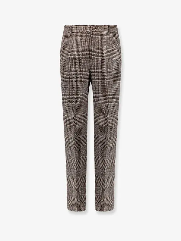 GOLDEN GOOSE Relax Staright Prince Of Wales Trouser - Multicolor