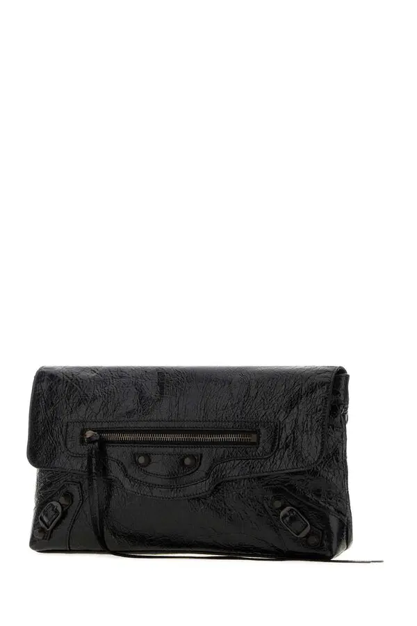 Balenciaga Leather Clutch - Black