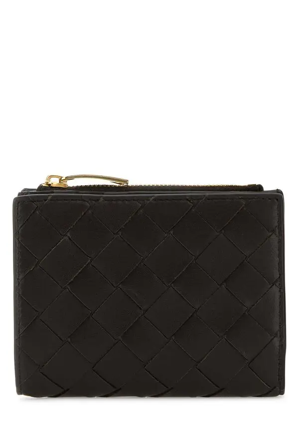 Bottega Veneta Dark Nappa Leather Small Intrecciato Wallet - Brown