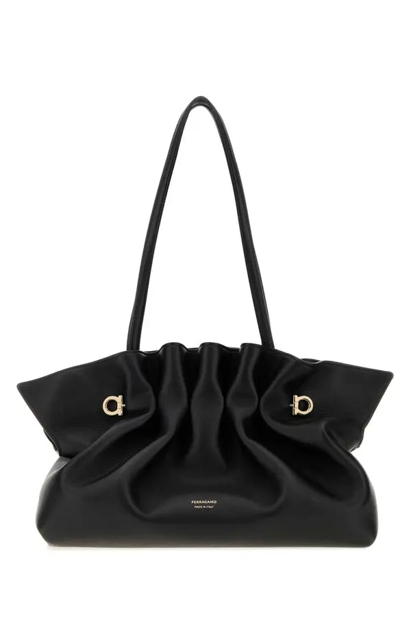 FERRAGAMO Leather Shoulder Bag - Black