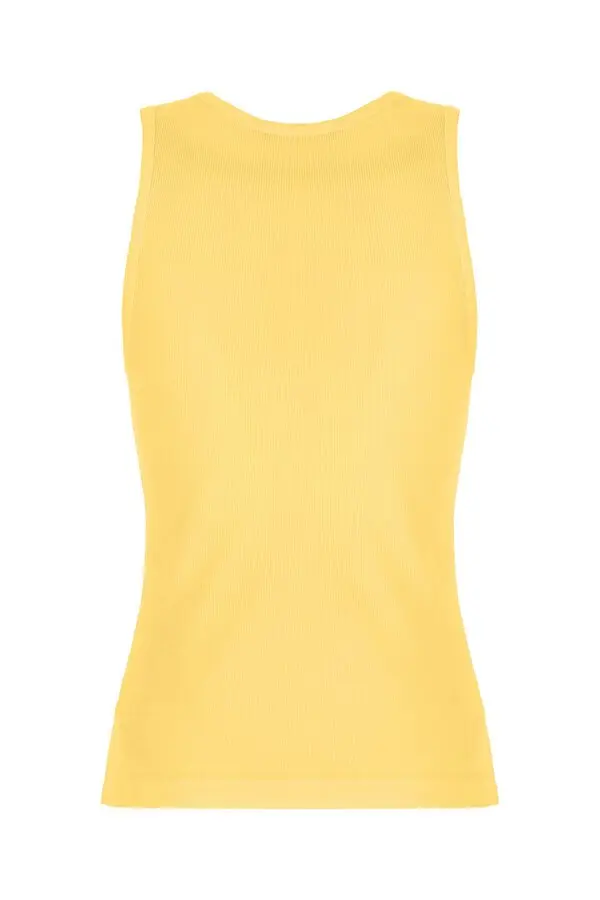 Dolce & Gabbana Ribbed Tank Top With Logo Detail - Multicolor