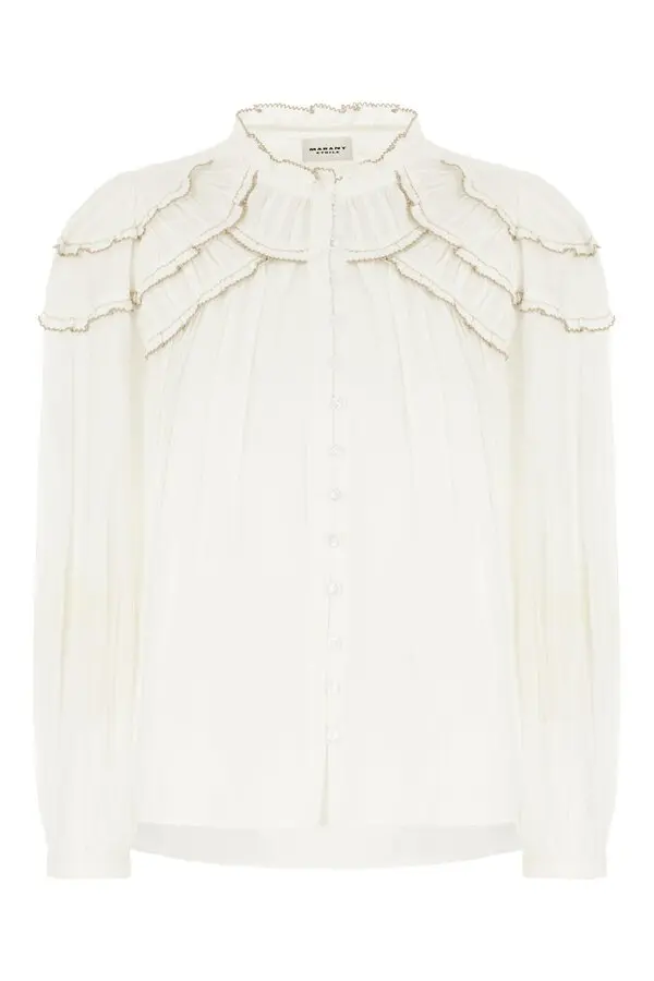 Isabel Marant Étoile Embellished Mandarin Collar Blouse - Multicolor