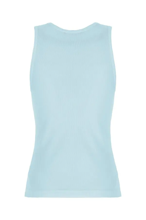 Dolce & Gabbana Ribbed Tank Top With Logo Detail - Multicolor