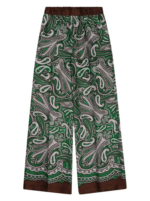 P.a.r.o.s.h P. A.r. O.s. H. Pantalone In Seta Con Stampa Paisley - Green