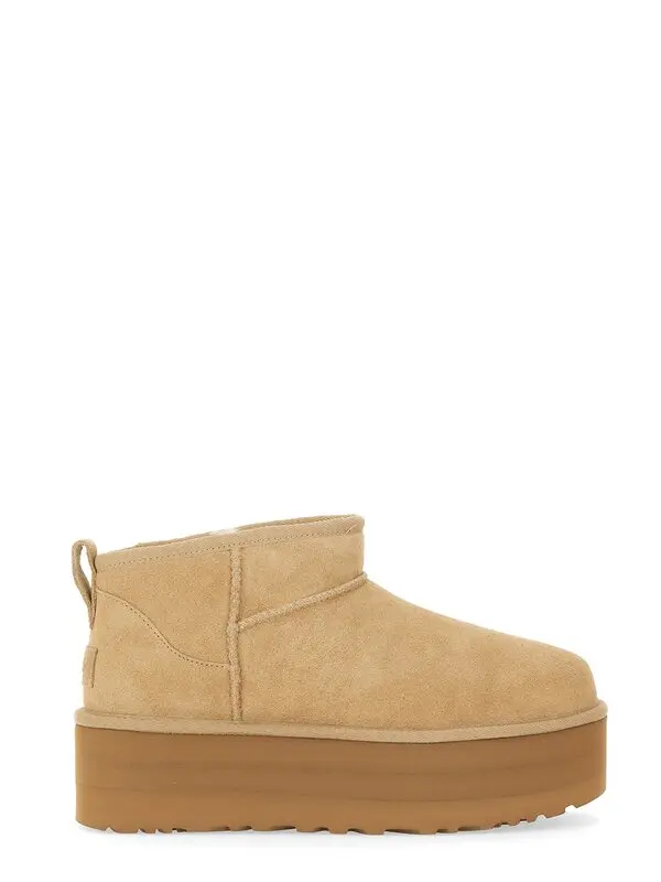 UGG Stivale Classic Ultra Mini Con Plateau - Beige