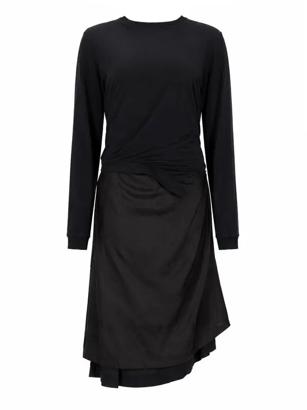 MAISON MARGIELA Midi Dress With Draping - Black