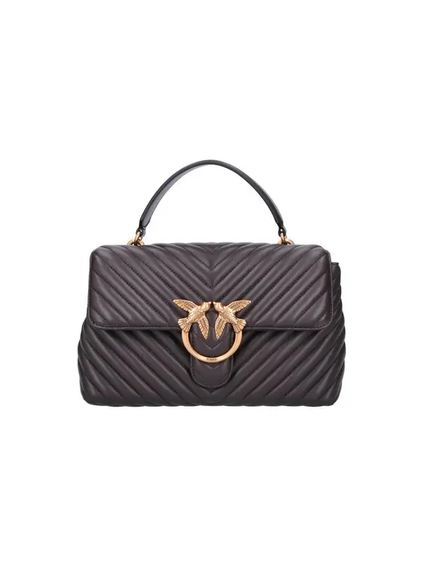 Pinko Genuine Leather Shoulder Bag - Brown