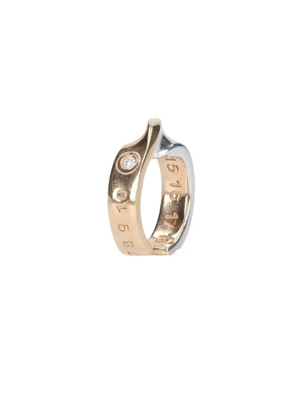 MAISON MARGIELA Silver Stud Earrings With Synthetic Diamond Application - Gold