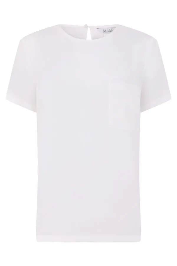 Max Mara Short-sleeve Silk Shirt With Pocket - White