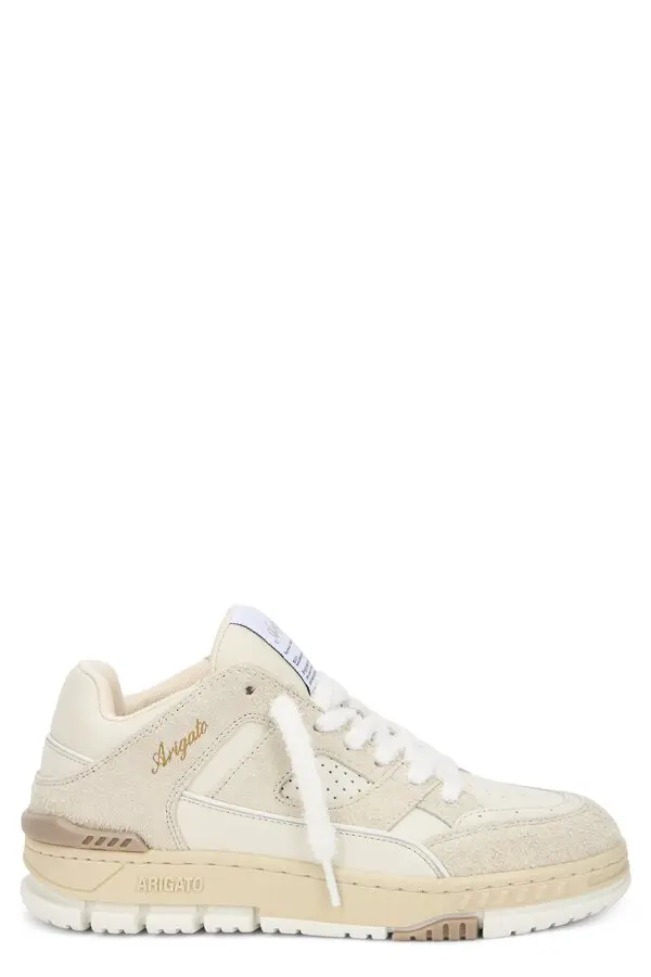 Axel Arigato Lo Fluffy Suede Low-top Sneakers With Embossed Detail - Beige