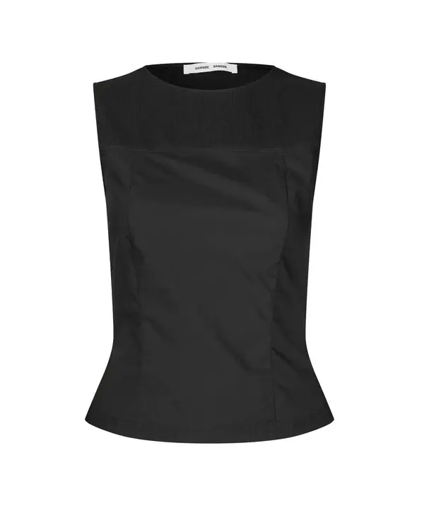 SAMSOE SAMSOE Organic Cotton Top With Stretch For - Black