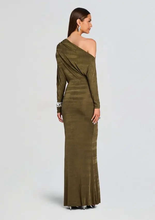 SEROYA Enza One-shoulder Draped Maxi Dress