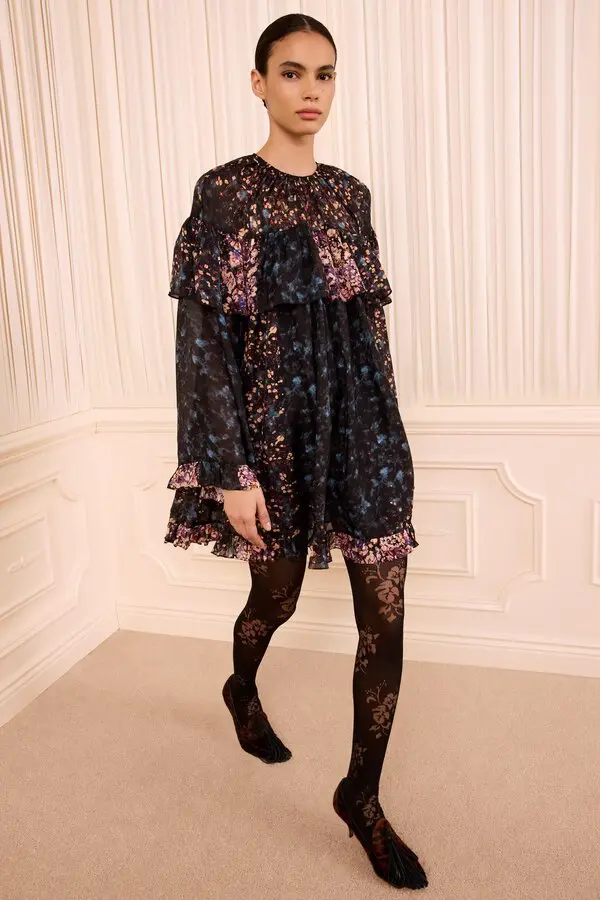 Ulla Johnson Lune Long Sleeve Silk Mini Dress - Eclipse