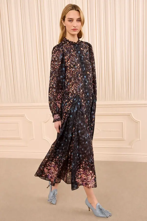 Ulla Johnson Tessa Long Sleeve Silk Dress - Eclipse
