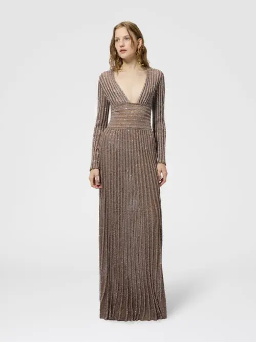 Missoni Long Dress With Deep Neckline And Sequins