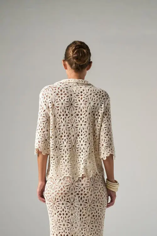 JBQ Braydon Top In Beaded Macrame
