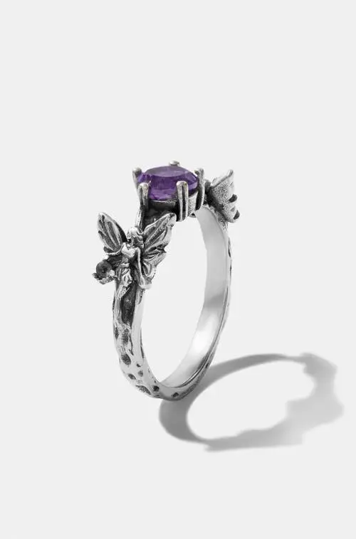 DISTURBIA Sterling Amethyst Fairy Ring