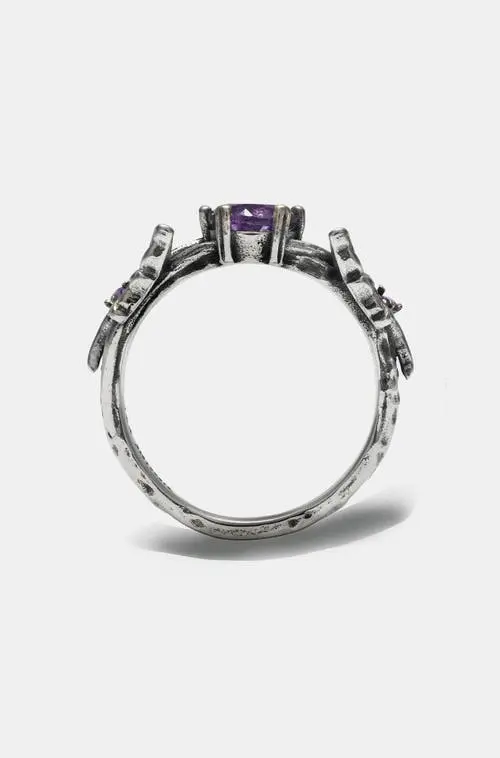 DISTURBIA Sterling Amethyst Fairy Ring