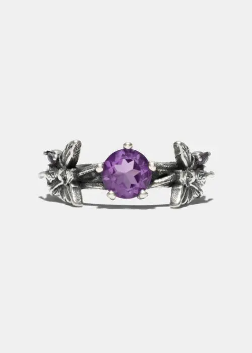 DISTURBIA Sterling Amethyst Fairy Ring
