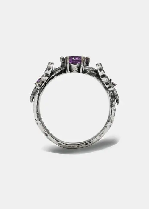 DISTURBIA Sterling Amethyst Fairy Ring