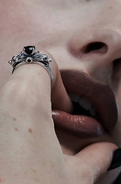 DISTURBIA Querida Sterling Dragon Ring
