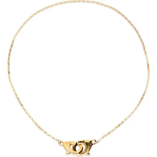 UNODE50 18k -plated Necklace With Interlocking Carabiner Detail - Gold