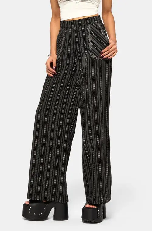 DISTURBIA Tate Stripe Wide Leg Trousers