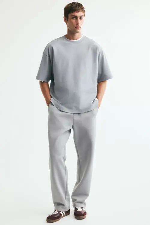 H&M Relaxed-fit Interlock Sweatpants - Gray Melange