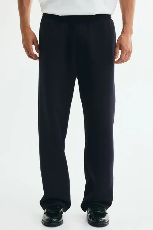 H&M Relaxed-fit Interlock Sweatpants - Navy Blue