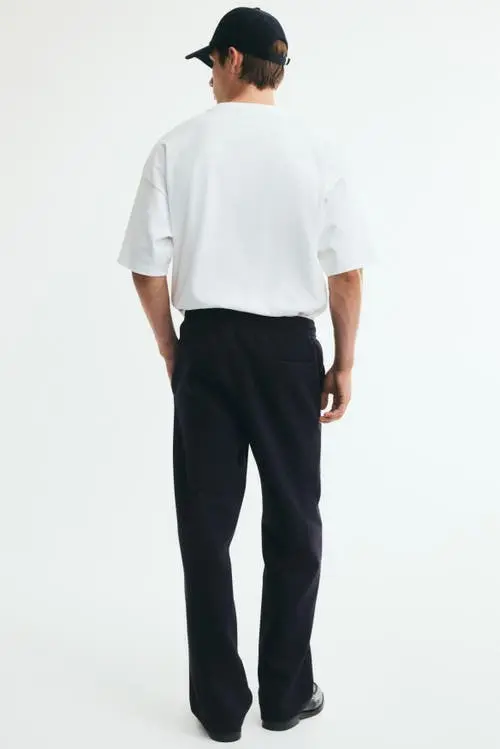 H&M Relaxed-fit Interlock Sweatpants - Navy Blue