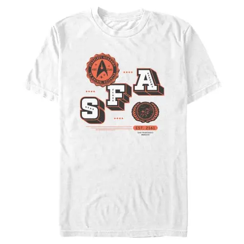 STAR TREK: THE ORIGINAL SERIES Starfleet Academy Logos Short Sleeve Graphic T-shirt
