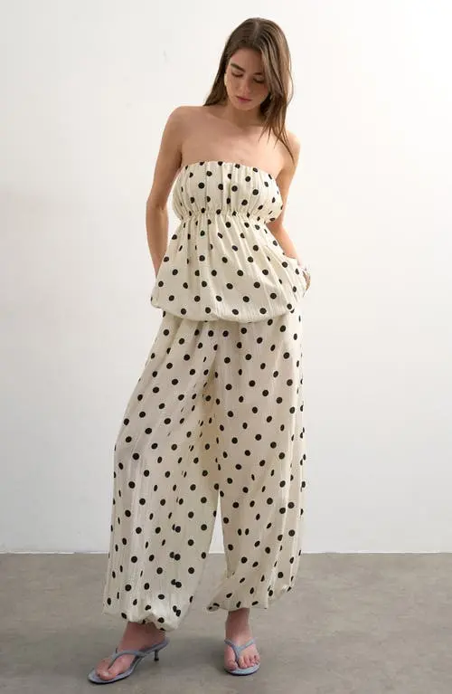 Topshop Polka Dot Bubble Hem Bandeau Top