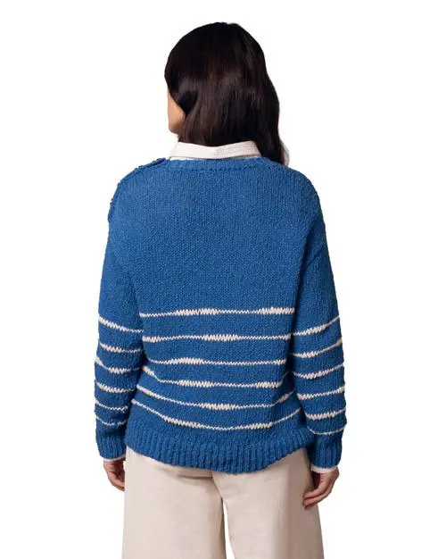 CELTIC & CO. Long Sleeve Drop Stitch Breton Sweater