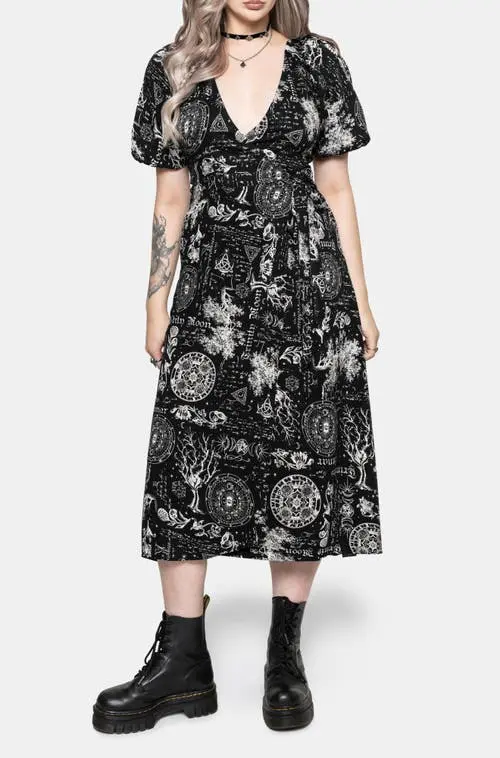 DISTURBIA V-neck Midi Dress